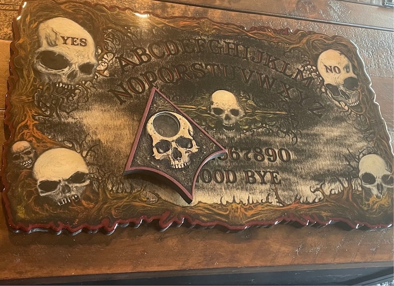 Handmade Wooden Ouija Board & Planchette 12" X 20" Occult Decor With ...