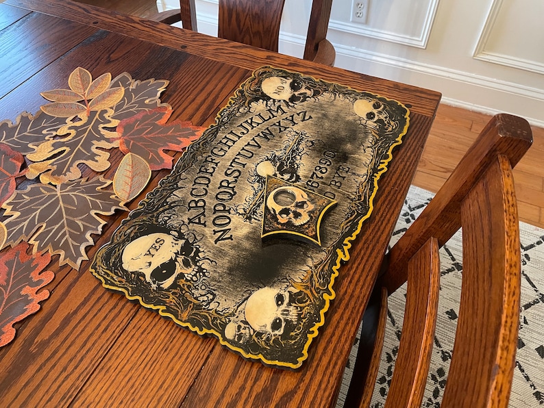 Handmade Wooden Ouija Board & Planchette 12" X 20" Occult Decor With ...