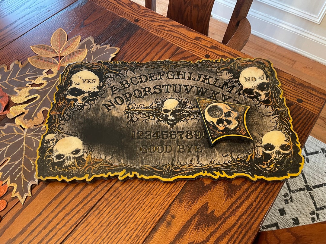 Handmade Wooden Ouija Board & Planchette 12" X 20" Occult Decor With ...