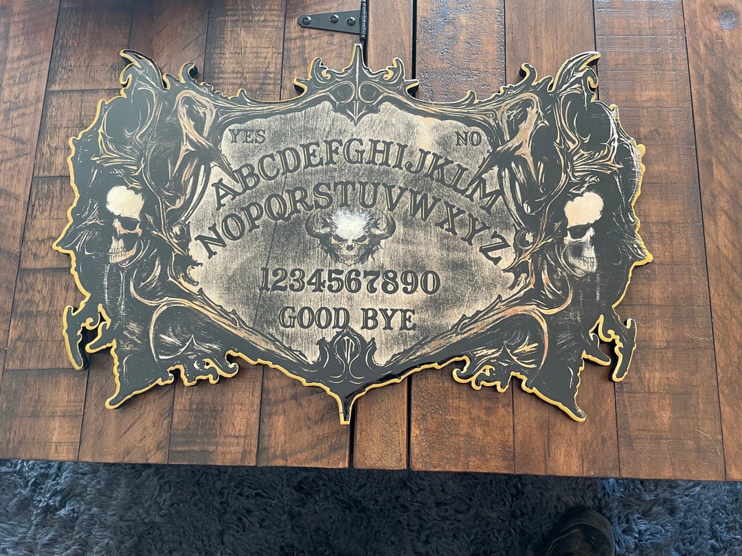 Handmade Occult Decor: Wooden Ouija Board and Planchette 15” X 23 ...
