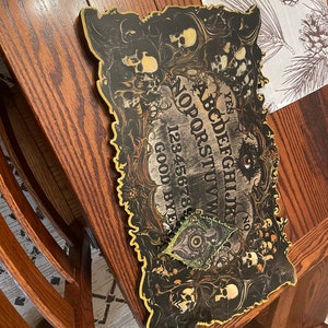 Real Wood Spirit Board With Evil Eye – Handmade Gothic Halloween Gift ...