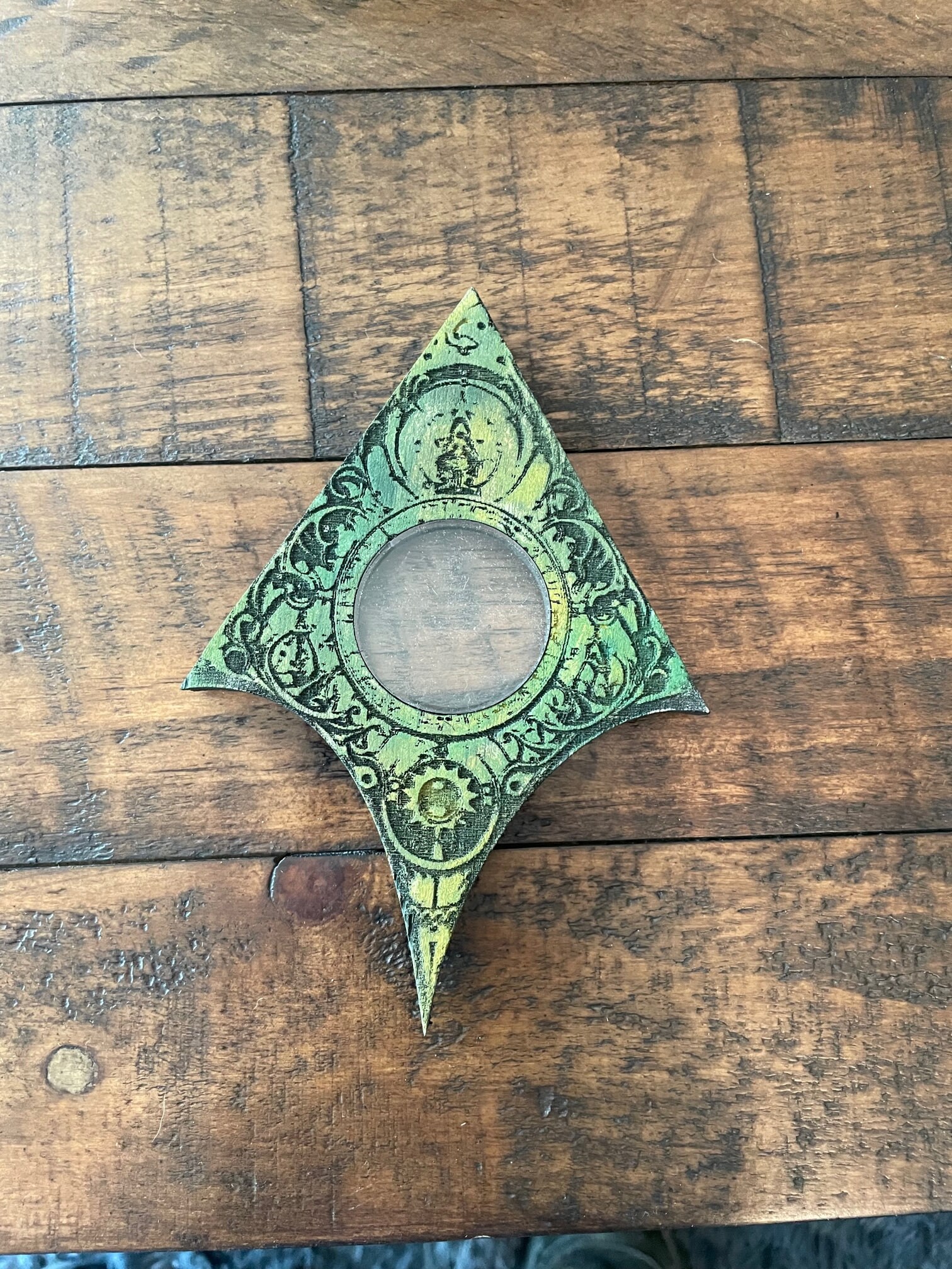 Wooden Ouija Board and Planchette 12" X 20" Dark Skull Design Handmade ...