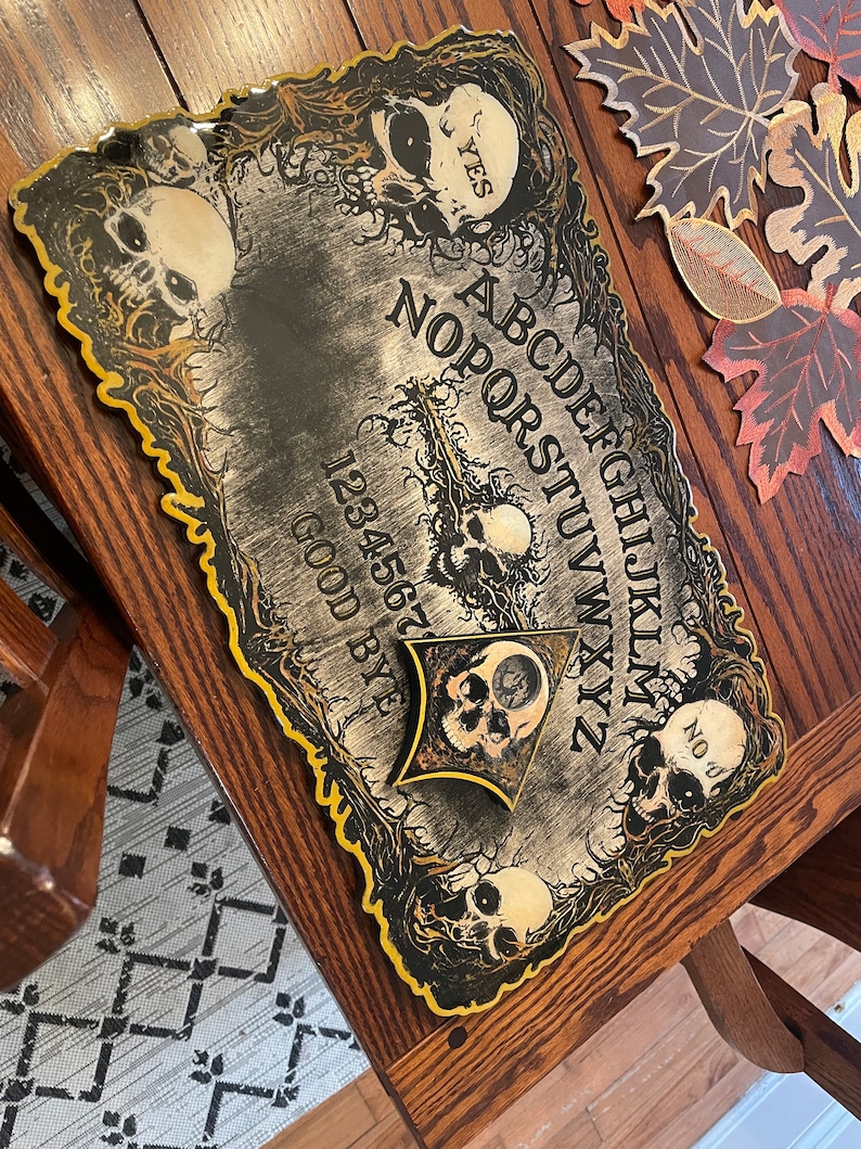 Handmade Wooden Ouija Board & Planchette 12" X 20" Occult Decor With ...