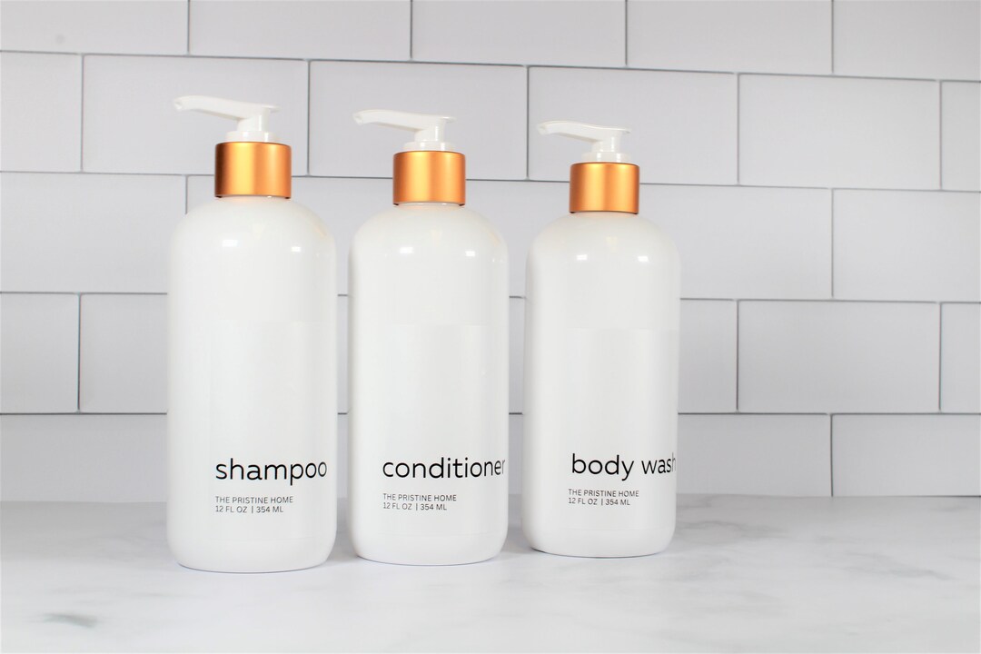Minimalist Soap Bottle, Simple Plastic Shampoo Bottle, 12 Oz Shampoo ...