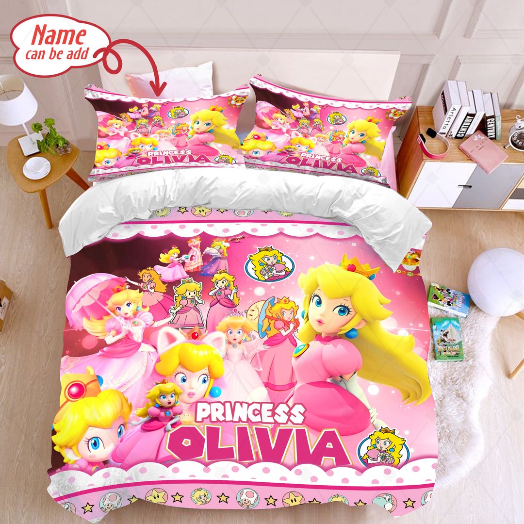 Personalized Princess Peach Mario Bedding Set Its Peach - Etsy