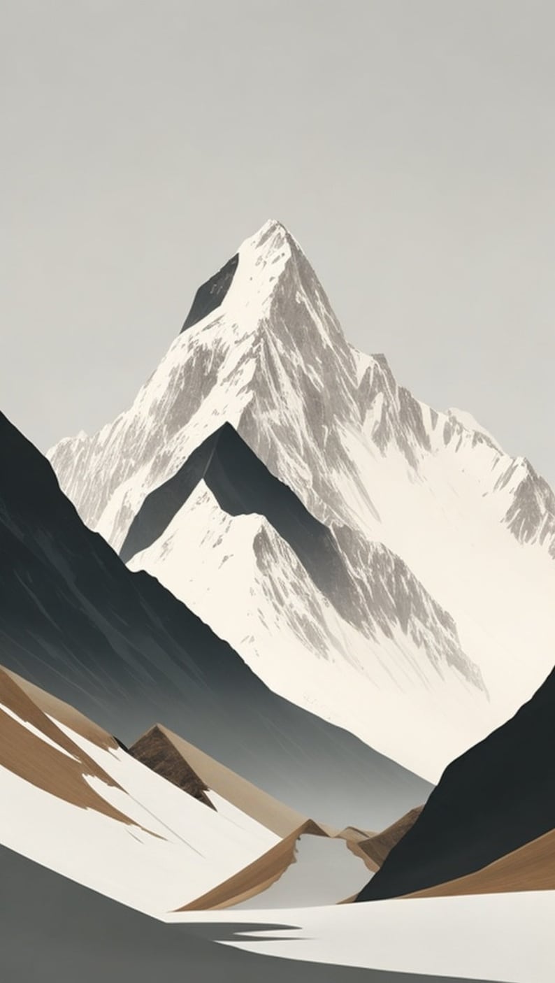 Scandinavian Mountain Digital Art - Etsy