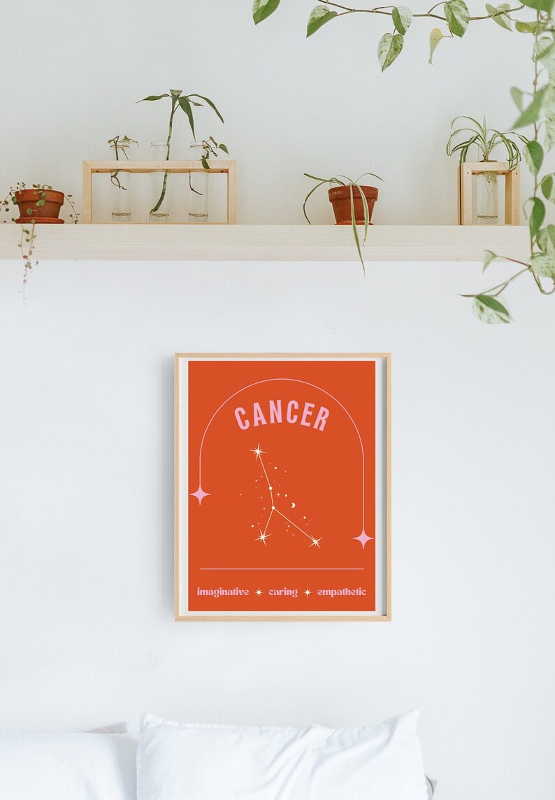 Cancer Constellation Matte Poster the Zodiac Home Prints - Etsy