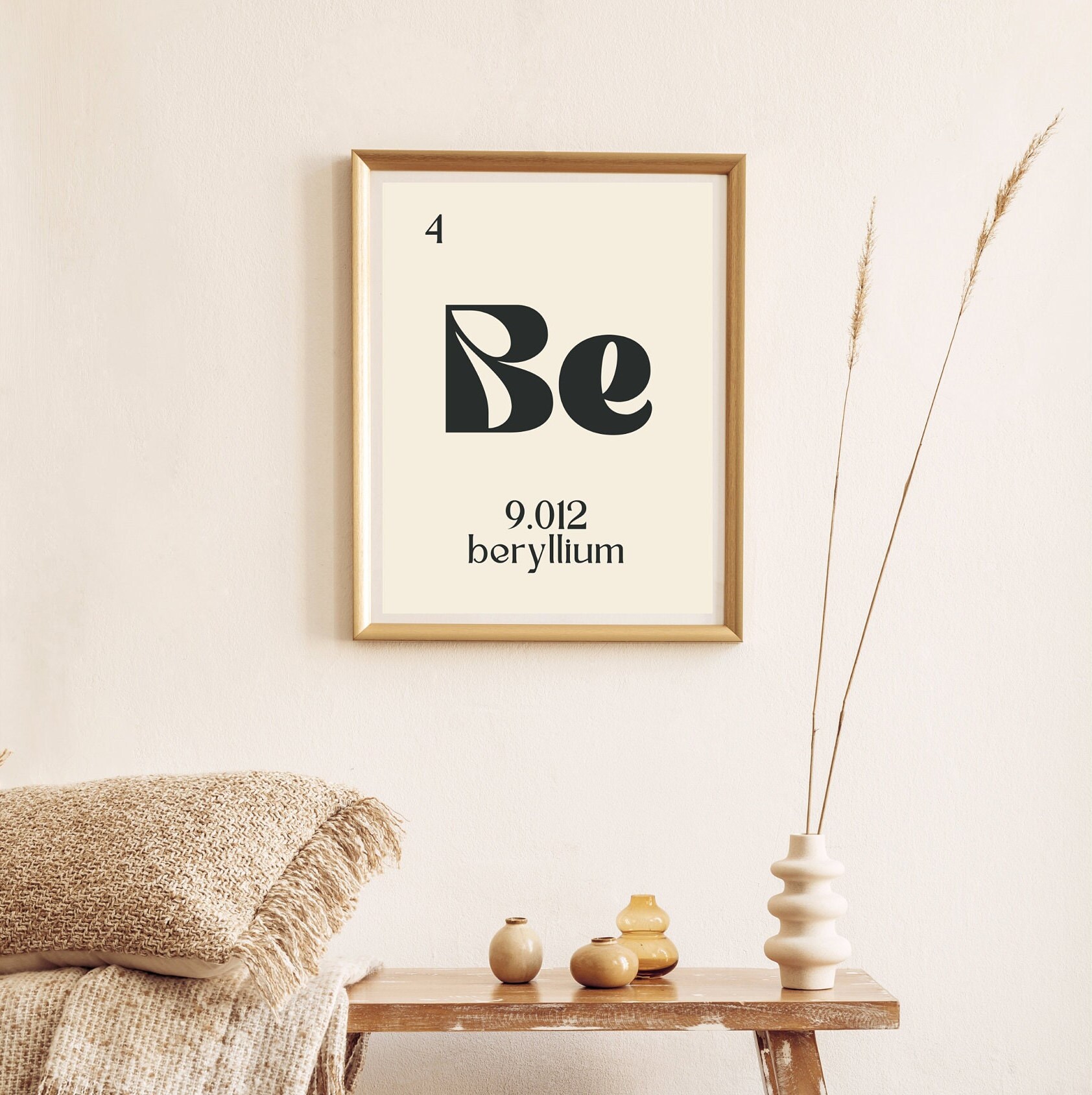 Beryllium Minimalist Matte Poster | Element Prints | Groovy Black Text ...
