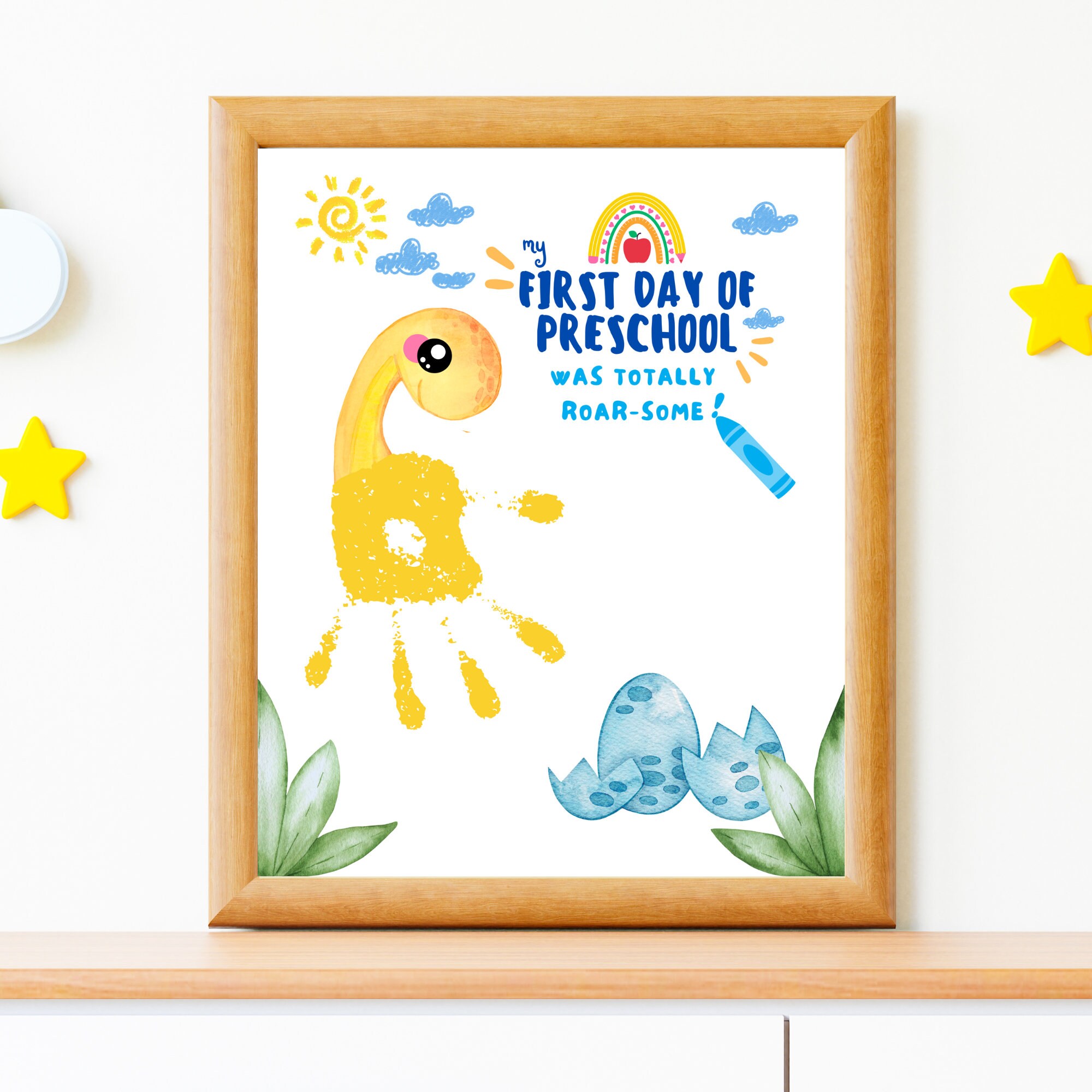 Dinosaur Handprint Preschool Handprint Back to School - Etsy