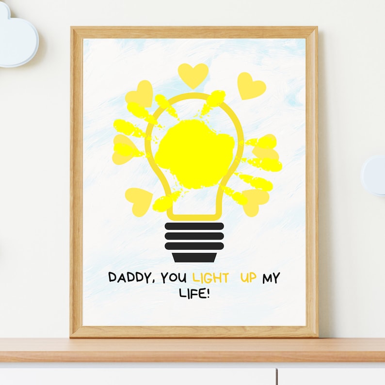 Light Bulb Handprint Handprint for Dad Handprint for Father - Etsy