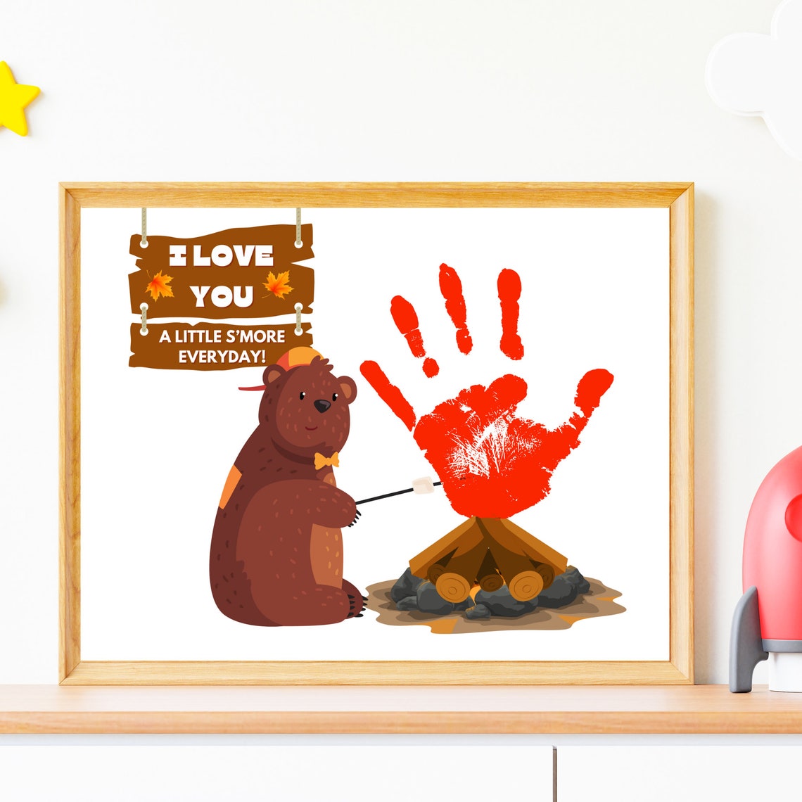 Fall Handprint Craft Fall Handprint Art Printable Campfire - Etsy