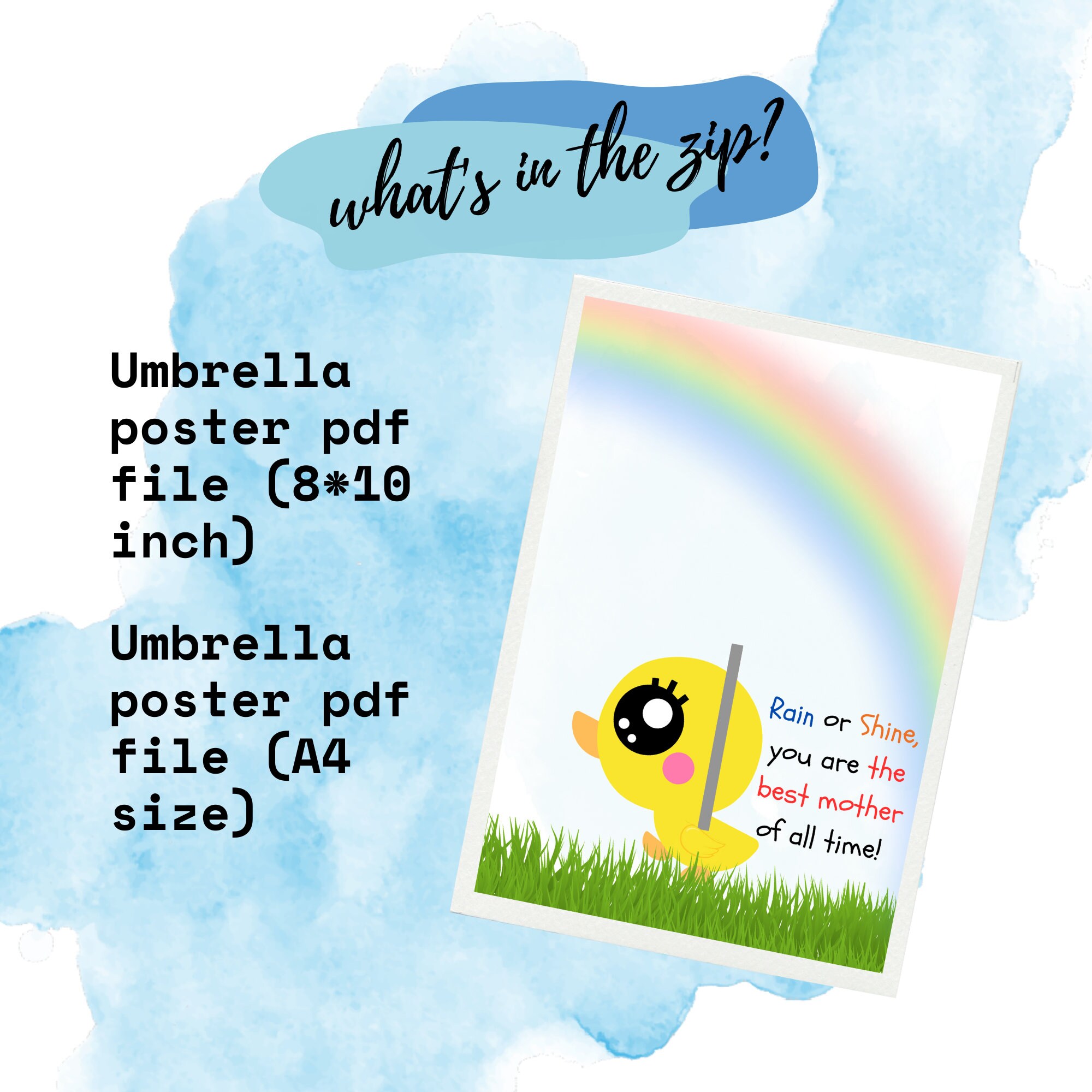 Umbrella Handprint Chick Handprint Handprint Gift for Mom - Etsy