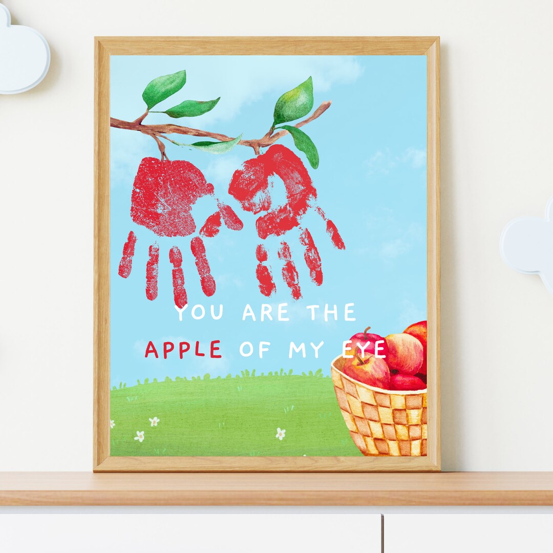 Apple Handprint Handprint Art Handprint Gift Children - Etsy
