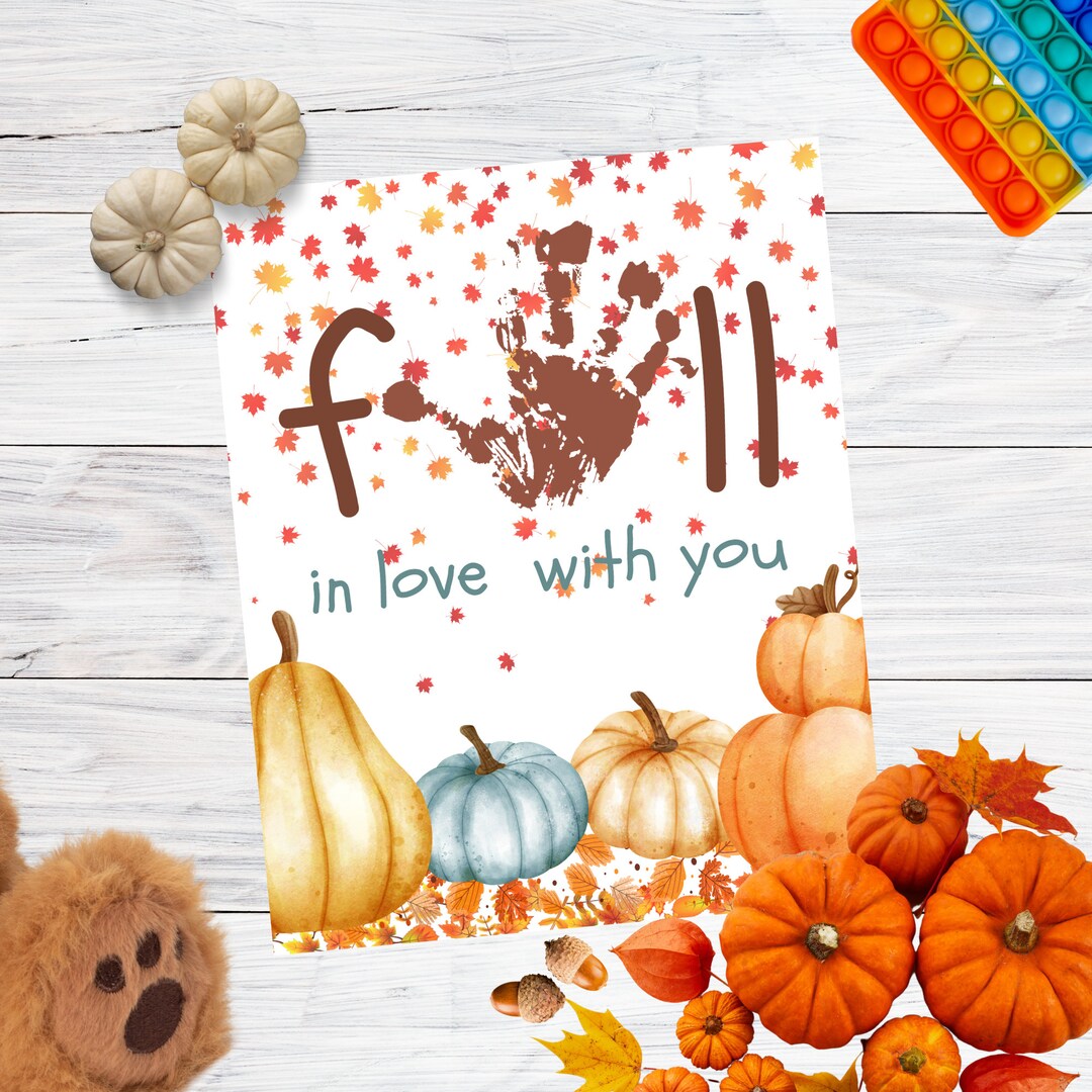 Fall in Love With You Handprint Craft Autumn Handprint Art - Etsy