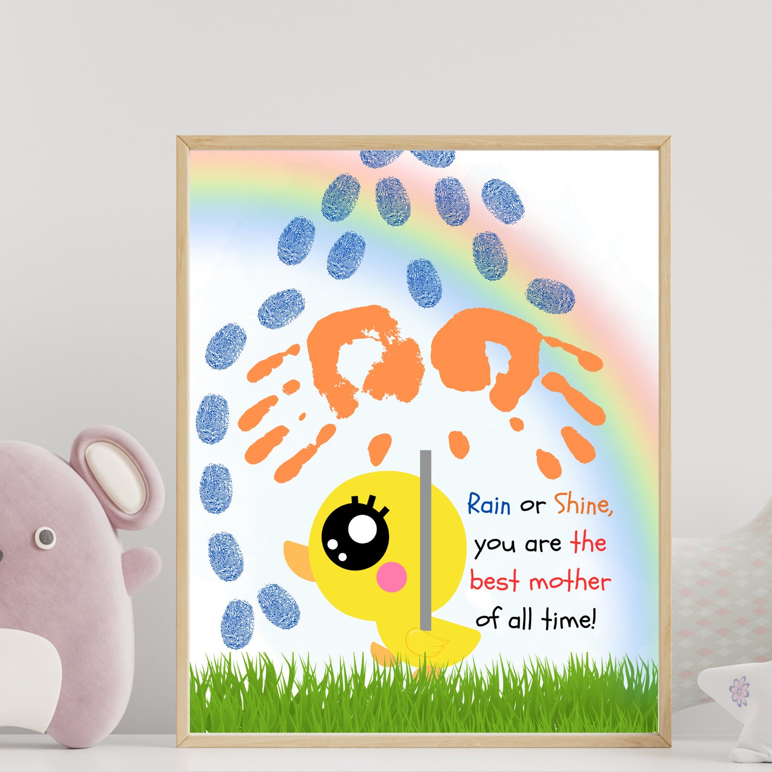 Umbrella Handprint Chick Handprint Handprint Gift for Mom - Etsy