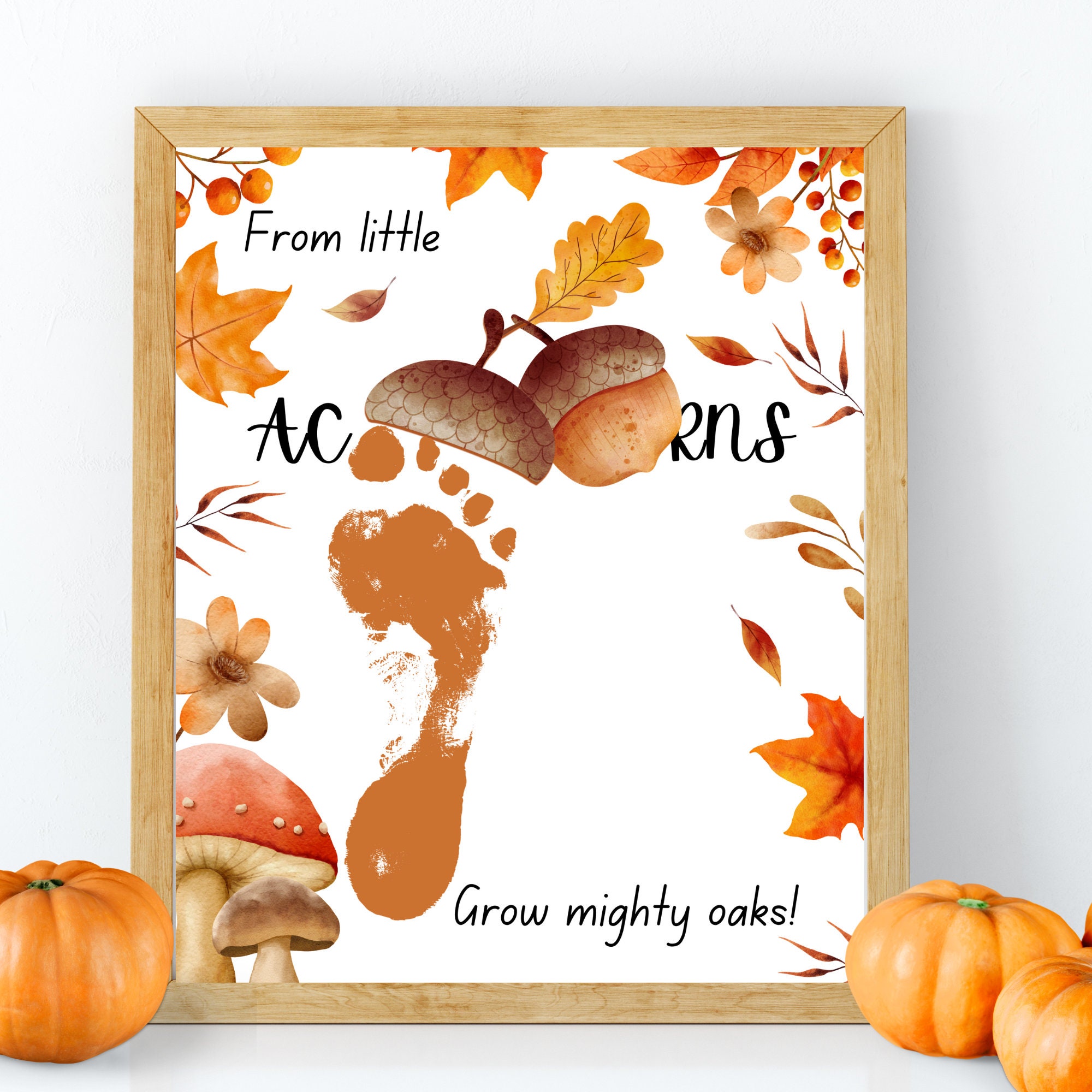 Fall Little Acorn Handprint Footprint Art for Kids Autumn - Etsy