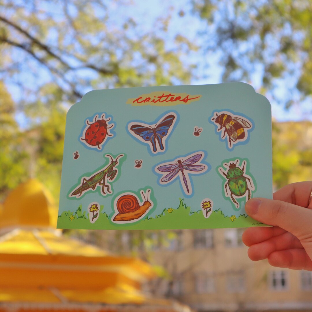 CRITTERS // Original Bugs Vinyl Sticker Sheet - Etsy