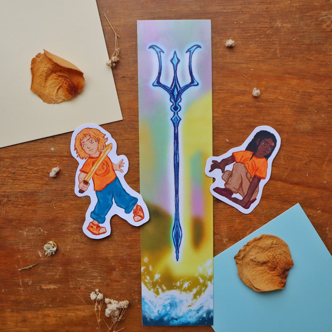 PJO TRIDENT BOOKMARK // Cute Percy Jackson Laminated Bookmark ...