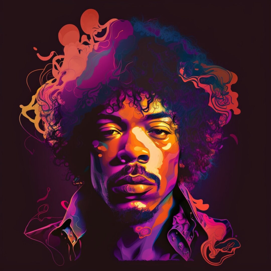 Jimmy Hendrix Portrait - 'jamming With Jimmy' 2-2 - Etsy