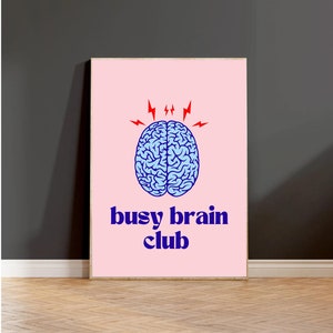 Busy Brain Club Posters ADHD Poster Inspirational Quotes Posters ...