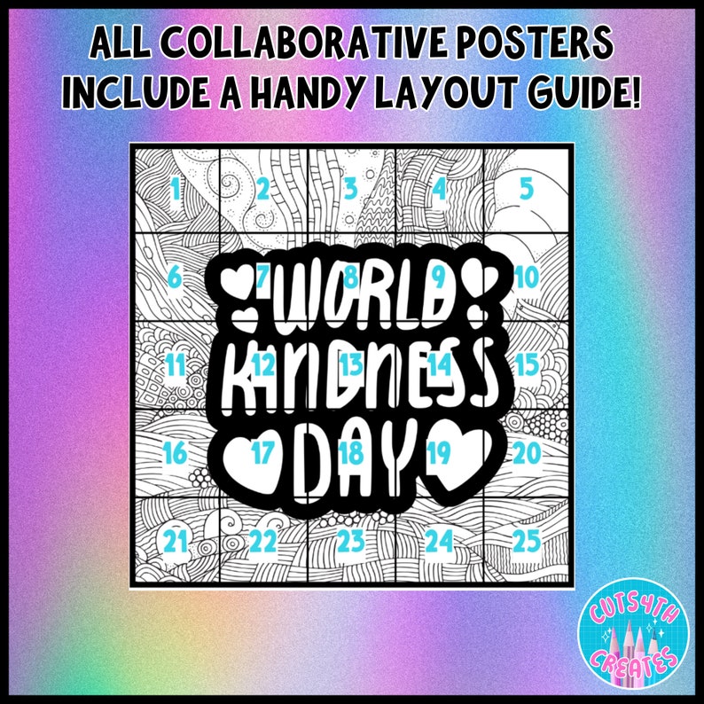Collaborative Coloring Poster | World Kindness Day | Teamwork Activity ...