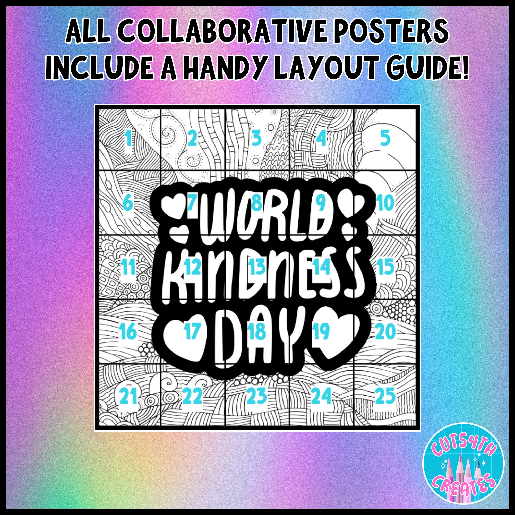 Collaborative Coloring Poster | World Kindness Day | Teamwork Activity ...