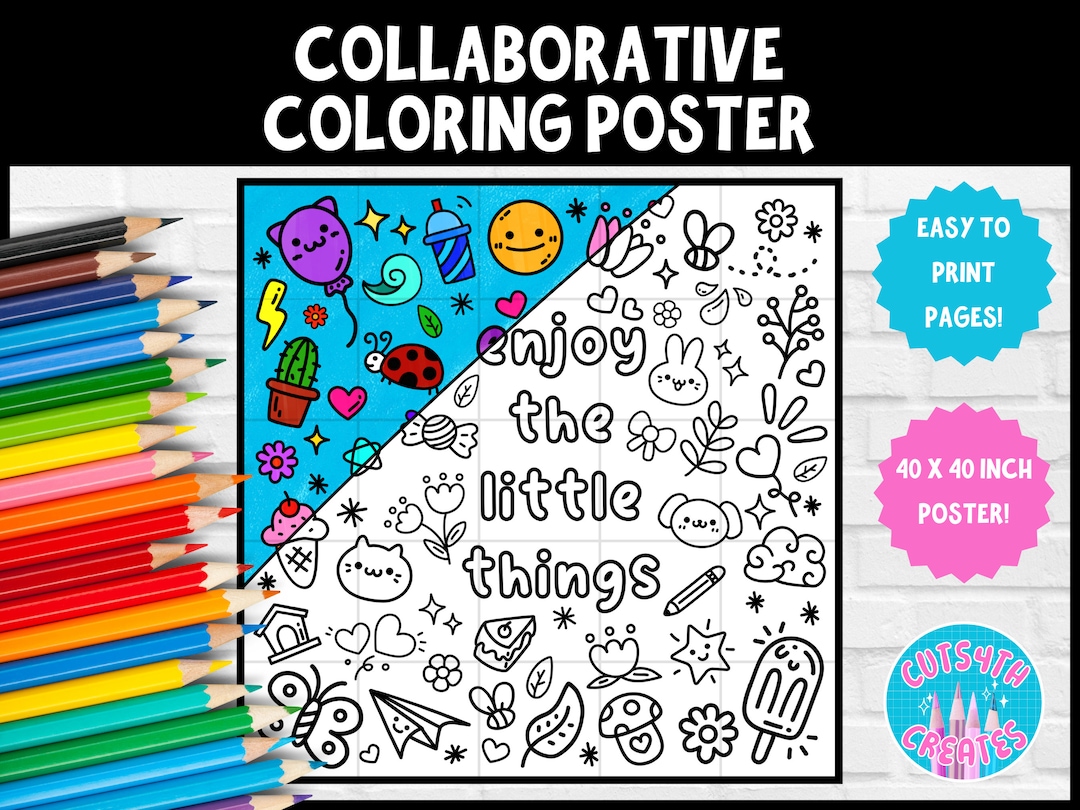 Collaborative Coloring Poster | Elementary Classroom Teamwork Activity ...