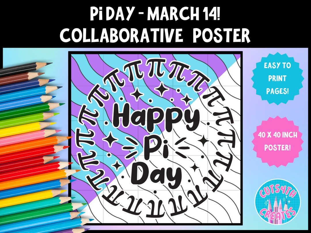 Pi Day 3.14 Math Class Activity Teacher Printable Collaborative ...