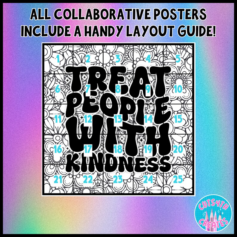 Collaborative Coloring Poster | World Kindness Day | Treat People With ...