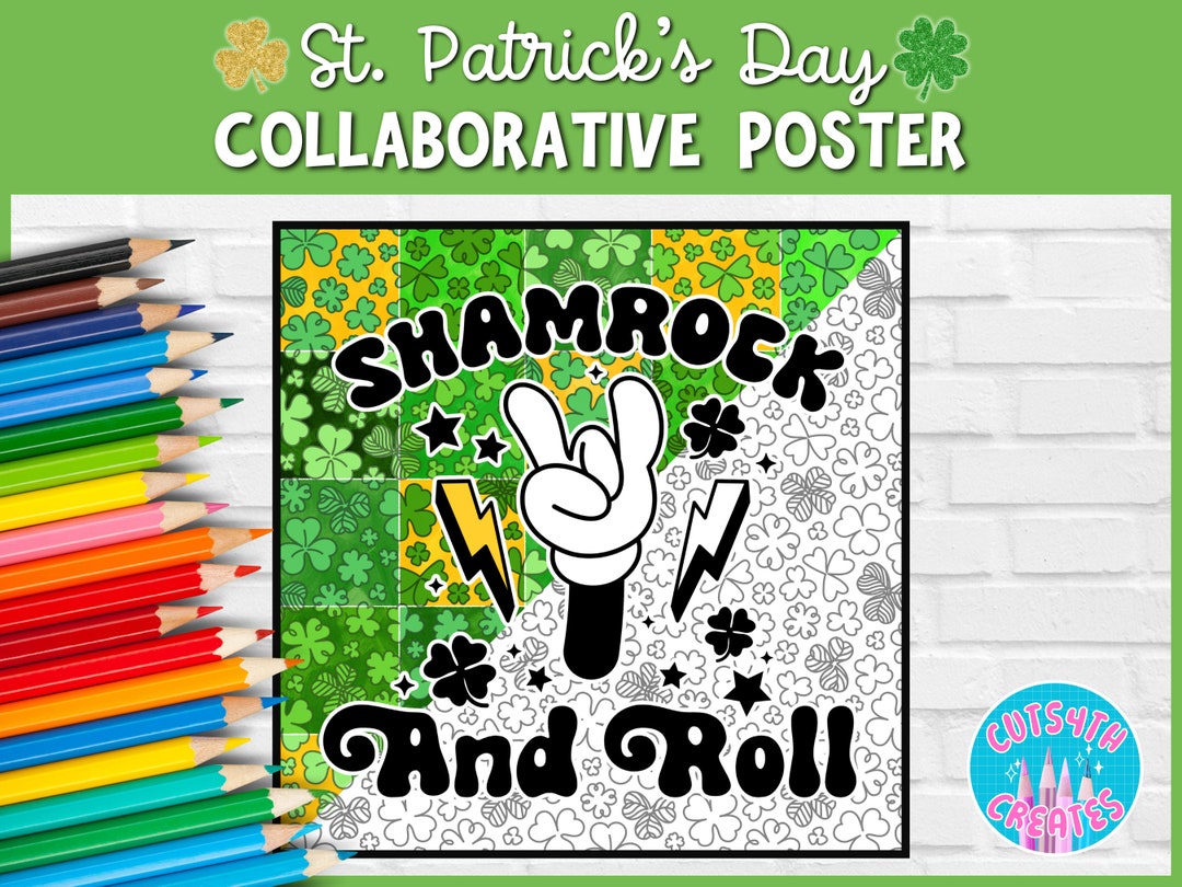 St. Patrick's Day Activity Printable Collaborative Poster + Coloring ...