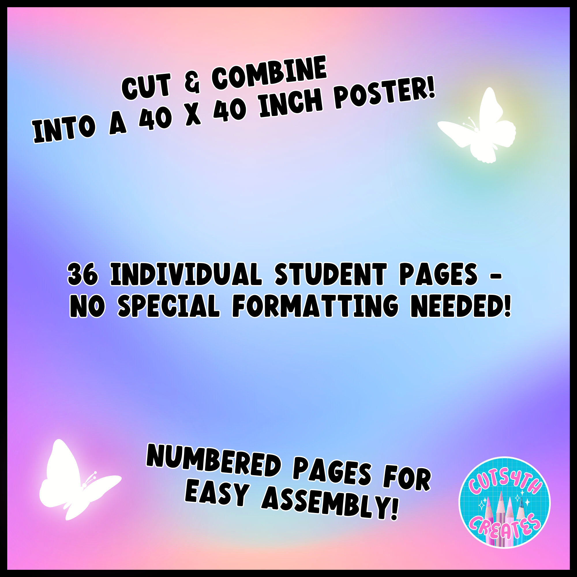 Collaborative Coloring Poster | 36 PIECE VERSION | Bulletin Board | in ...