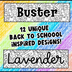 EDITABLE! Back to School Doodles Personalized Coloring Bookmarks | Add ...