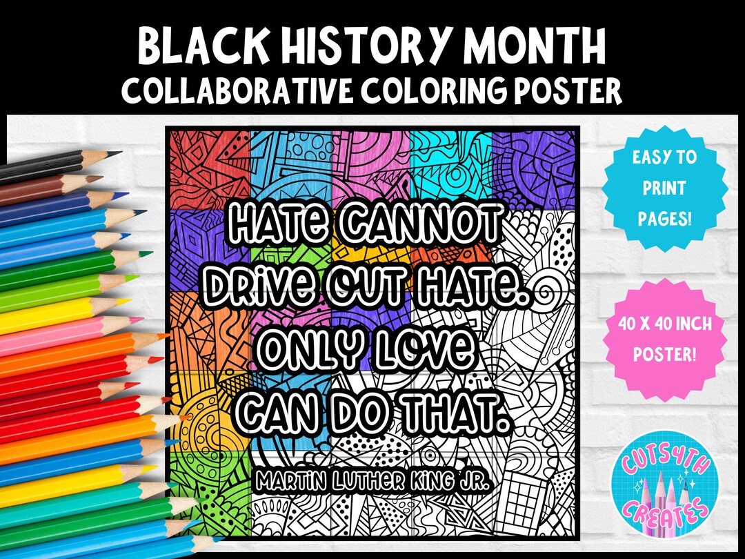Collaborative Coloring Poster | Teamwork Activity | Martin Luther King ...