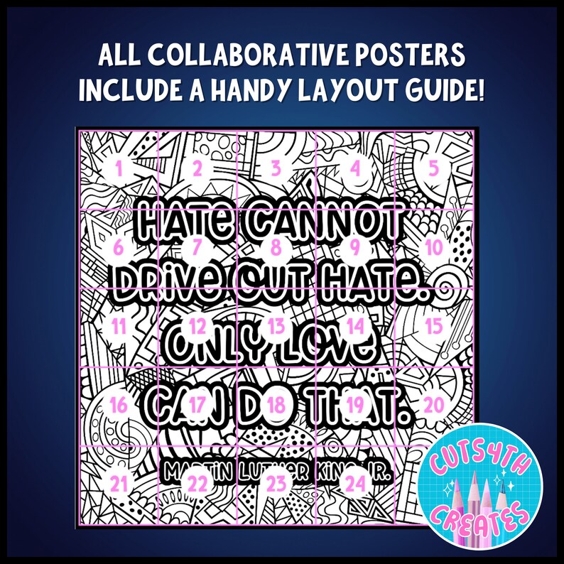 Collaborative Coloring Poster | Teamwork Activity | Martin Luther King ...