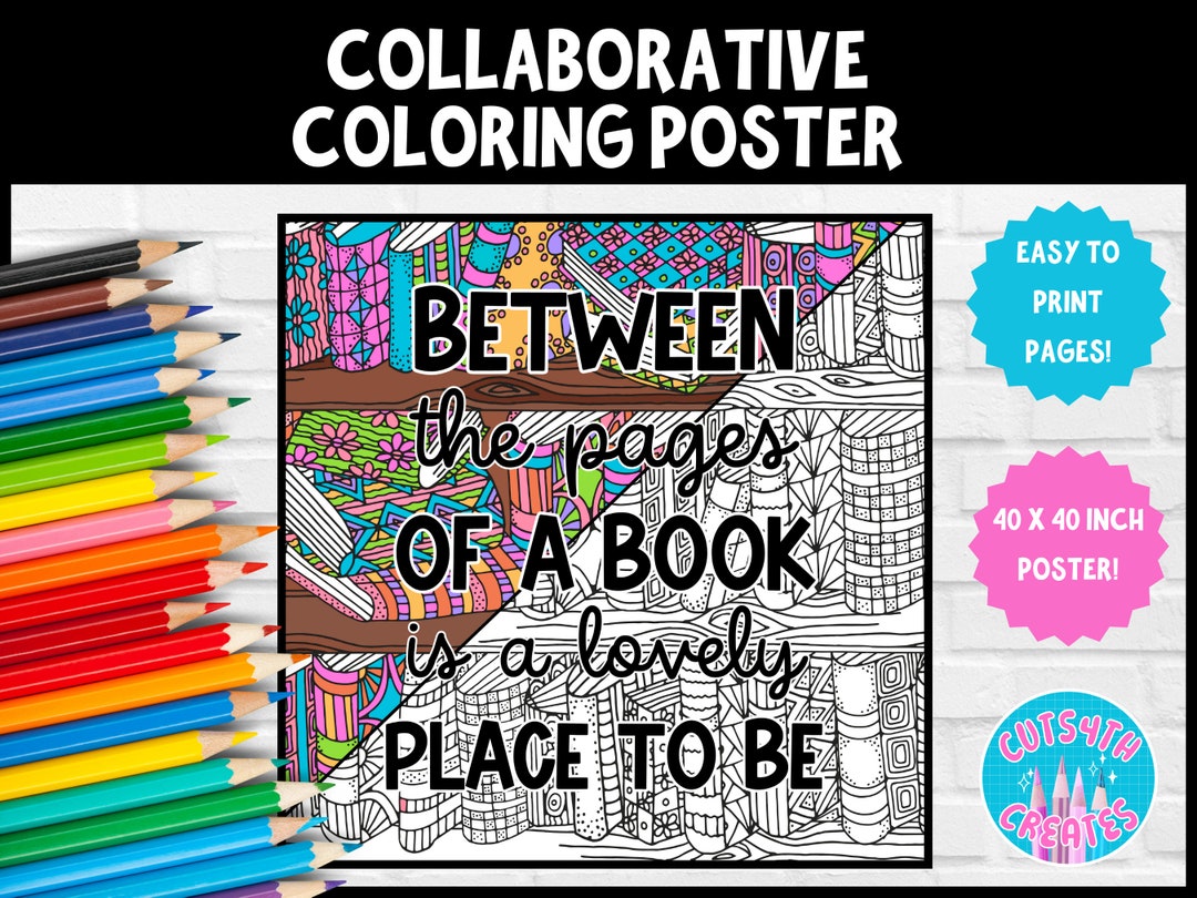 Collaborative Coloring Poster | Teamwork Activity Puzzle | "between the ...