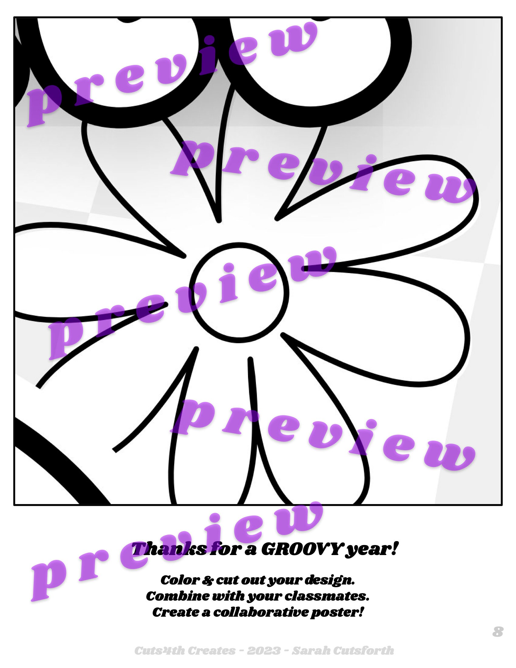 Peace Out, 5th Grade Collaborative Coloring Poster Bulletin Board End ...