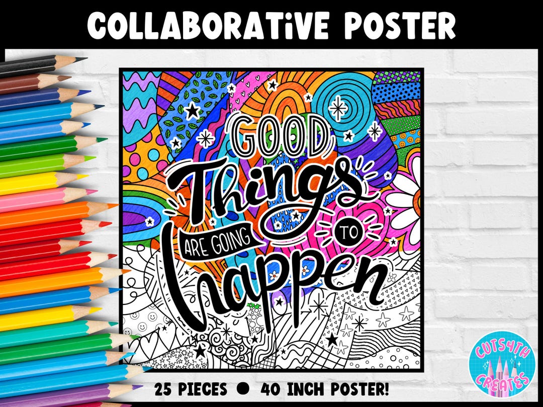 Collaborative Coloring Poster Bulletin Board 25 Pieces | Good Things ...