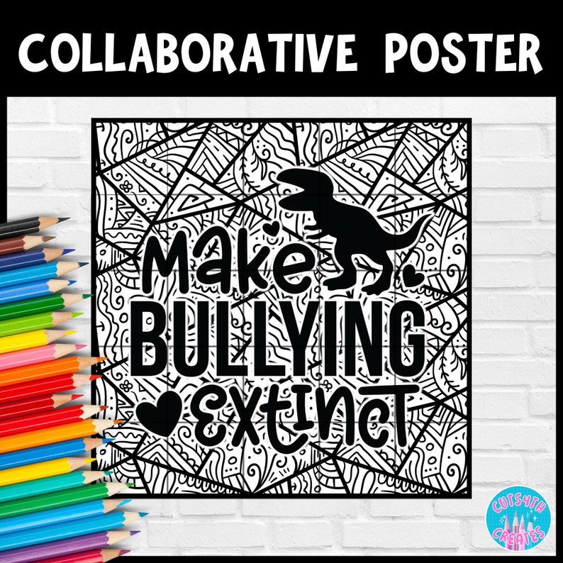 Collaborative Coloring Poster | Anti-bullying Dinosaur Themed | Make ...