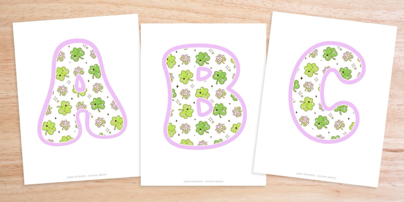 Bulletin Board Letters Print and Cut Decoration Kit ABC Uppercase ...