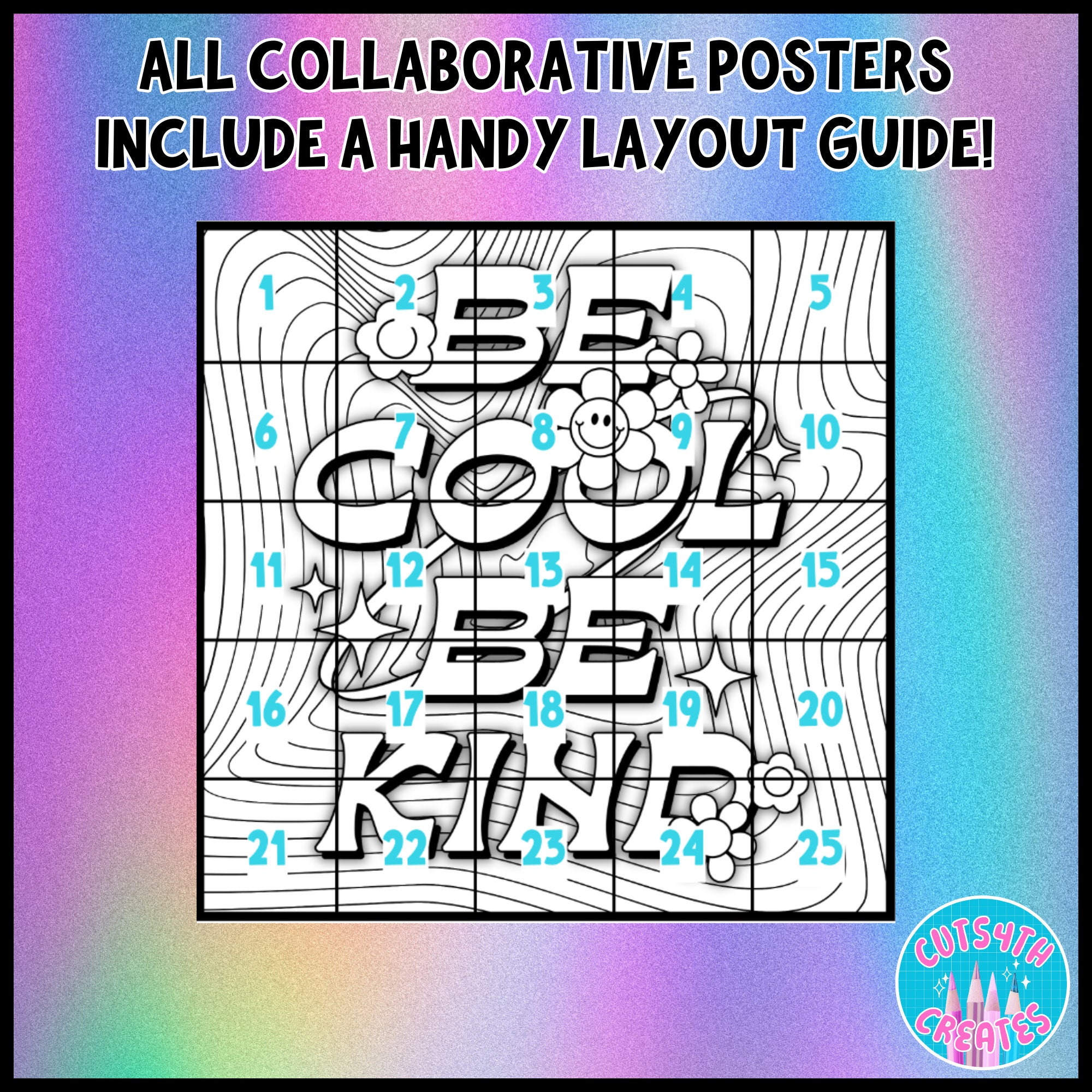 Collaborative Coloring Poster | World Kindness Day | Be COOL Be KIND ...