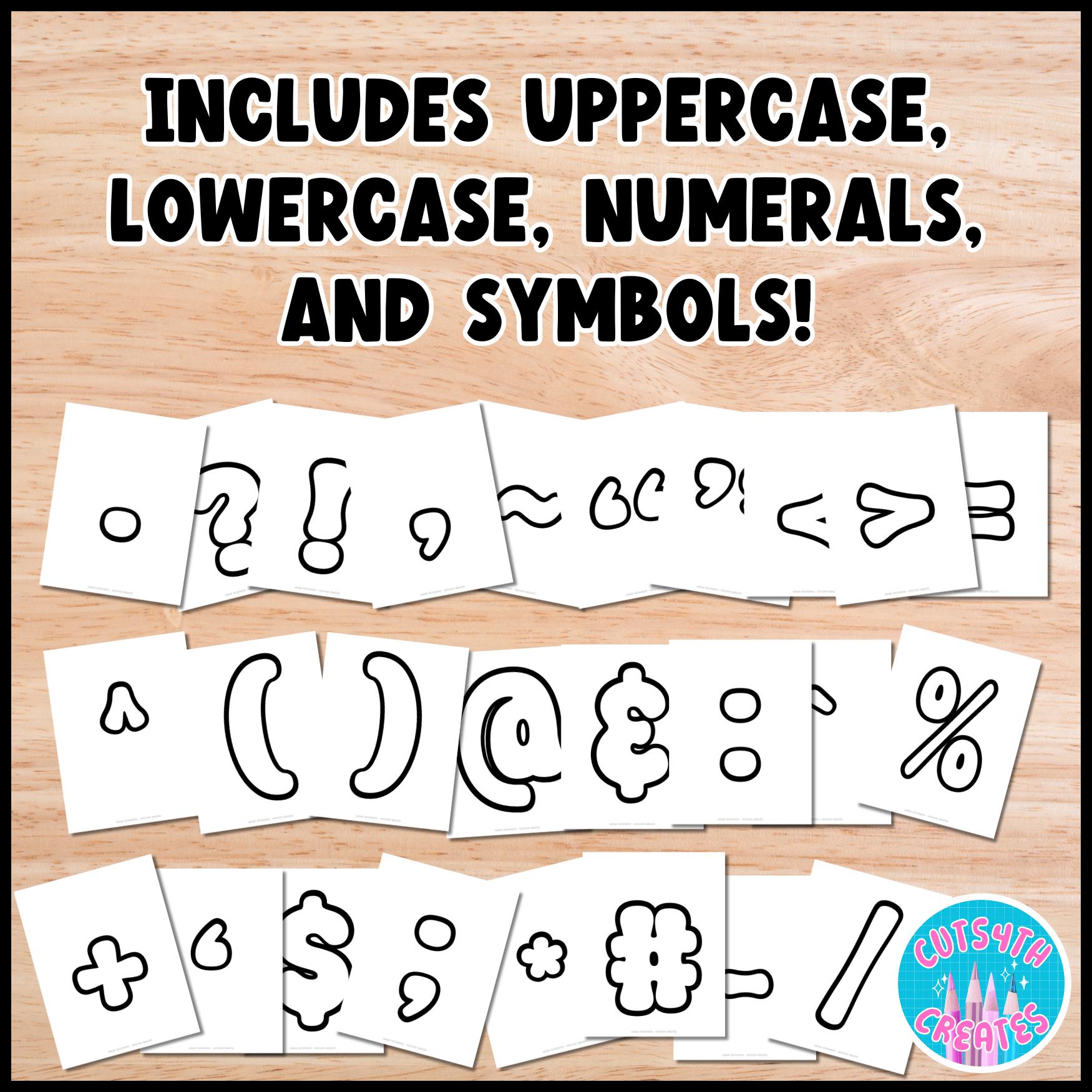Bulletin Board Letters Print and Cut Decoration Kit ABC Uppercase ...