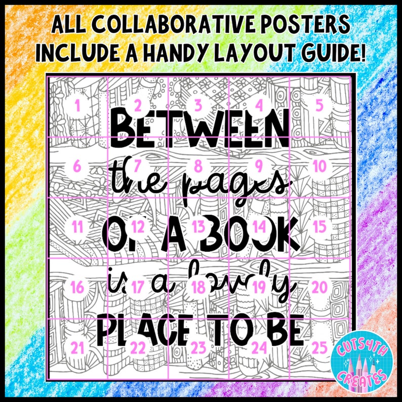 Collaborative Coloring Poster | Teamwork Activity Puzzle | "between the ...