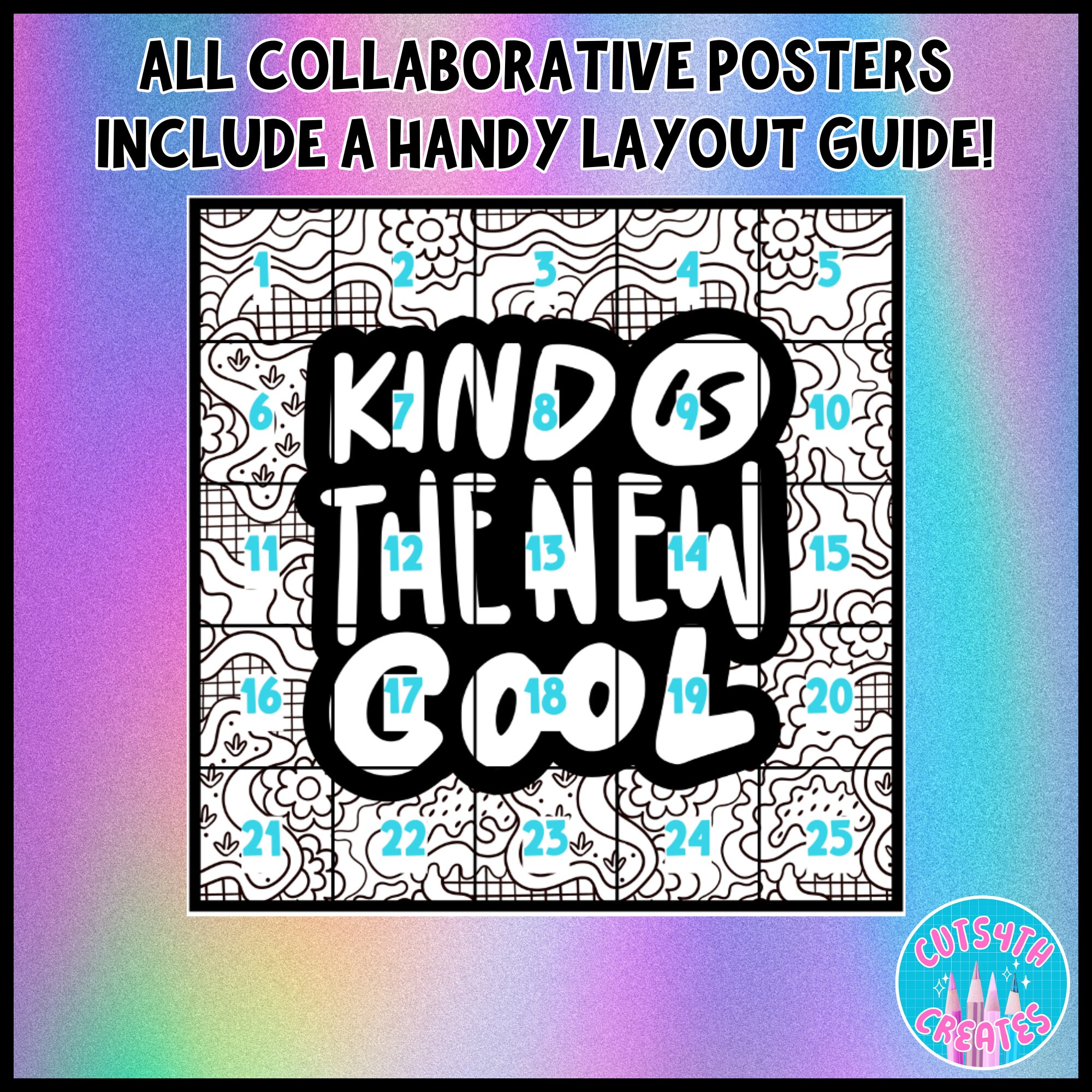 Collaborative Coloring Poster | Kind is the New Cool | World Kindness ...
