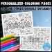 EDITABLE! Christmas Doodles Personalized Coloring Pages Add Student ...