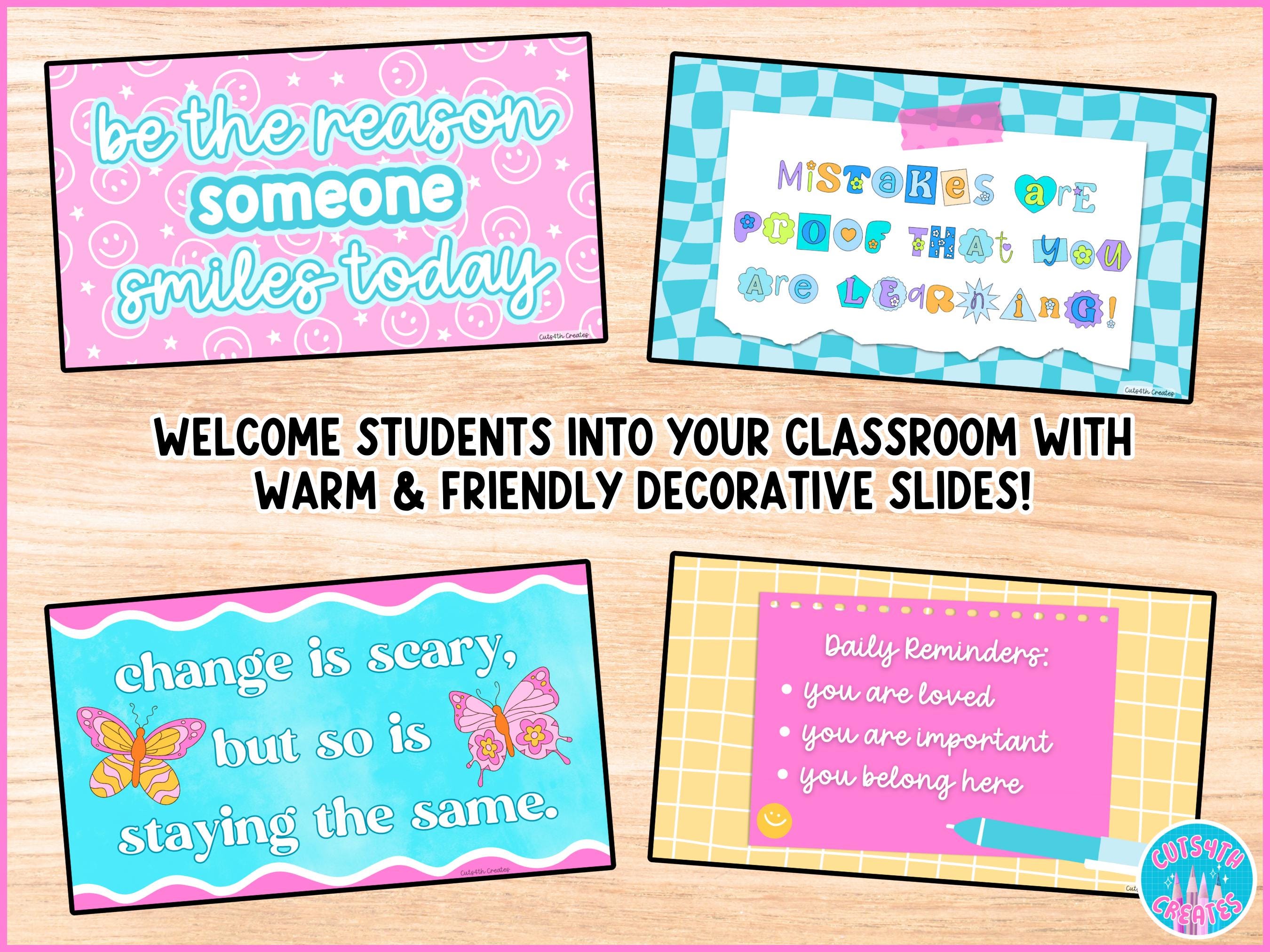 Editable Daily Slides With Timers + Moveable Clip Art Bright & Groovy ...