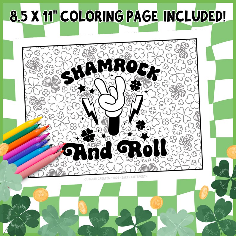 Collaborative Coloring Poster St. Patrick's Day Printables Shamrock and ...
