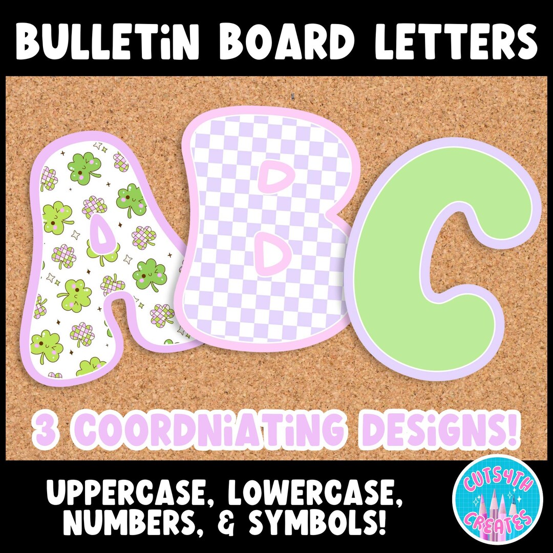 Bulletin Board Letters Print and Cut Decoration Kit ABC Uppercase ...