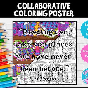 Collaborative Coloring Poster Teamwork Activity "reading Can Take You ...