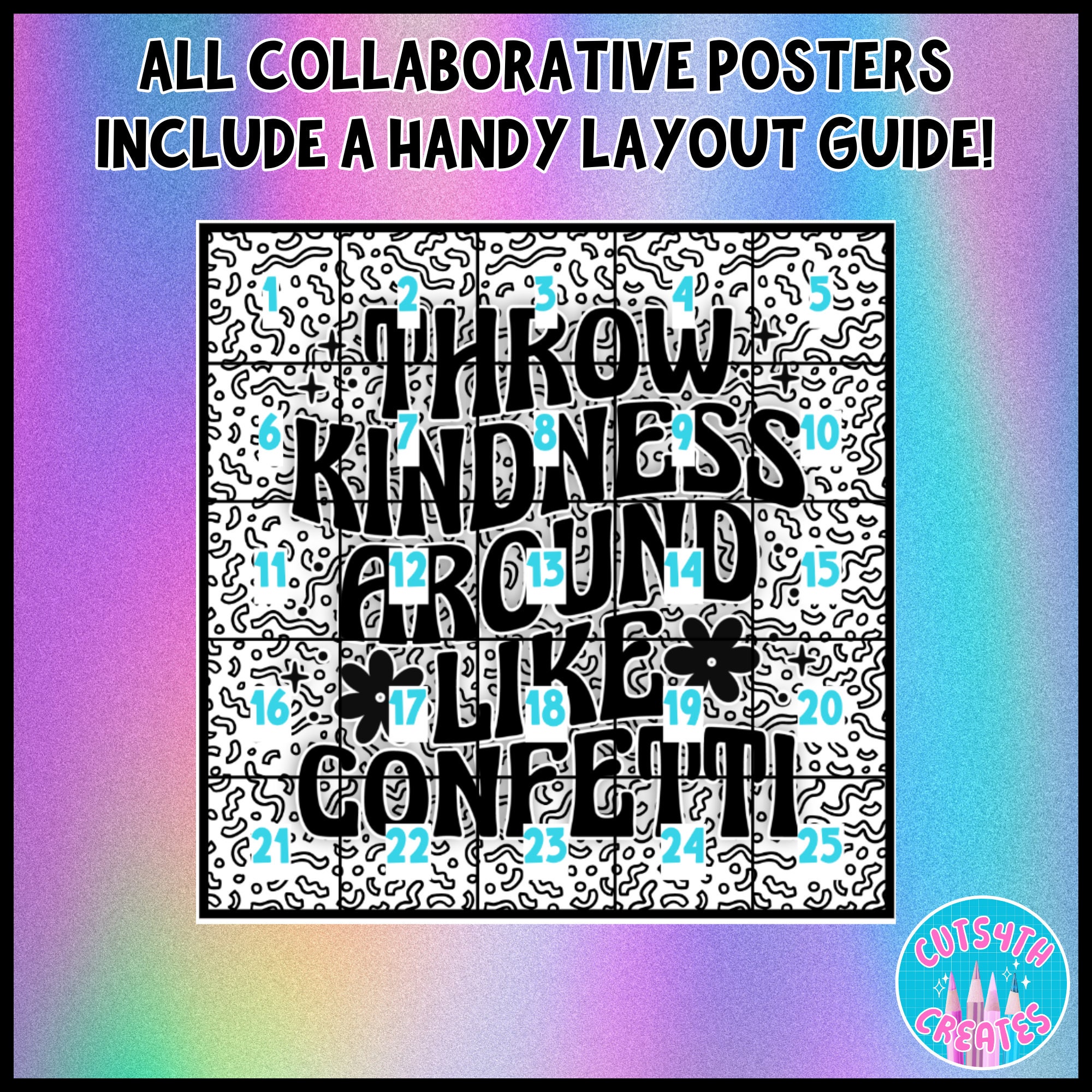 Collaborative Coloring Poster World Kindness Day Throw Kindness Around ...