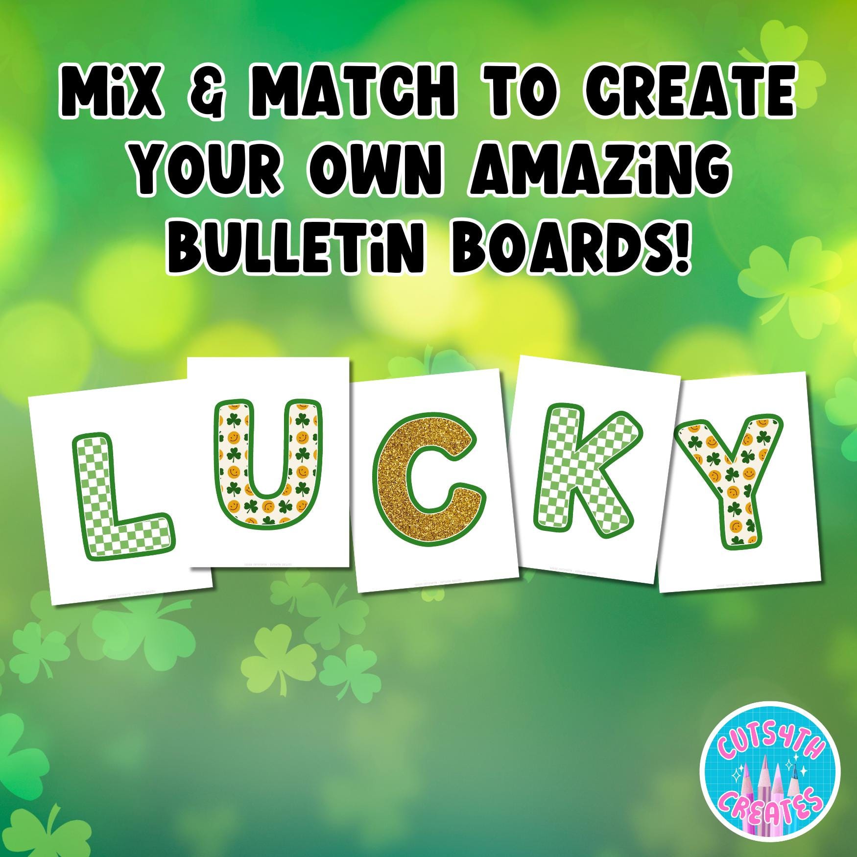 Bulletin Board Letters Printable Decorations Kit ABC Uppercase ...